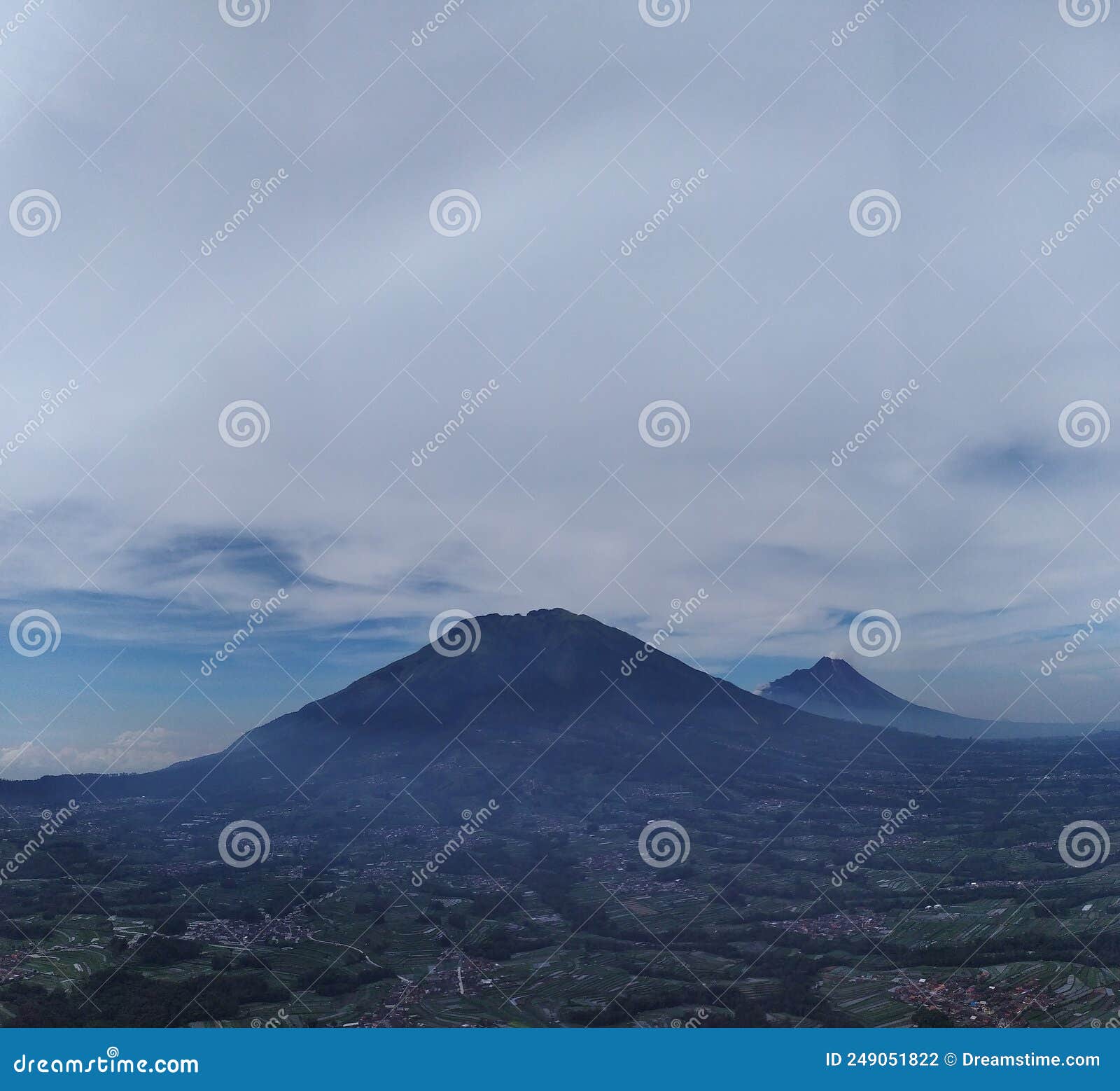 Merbabu and Merapi Mountain Stock Photo - Image of mountain, snow ...