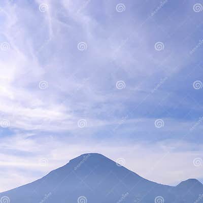 Merbabu Mountain Silhouette Stock Image - Image of ocean, grassland ...