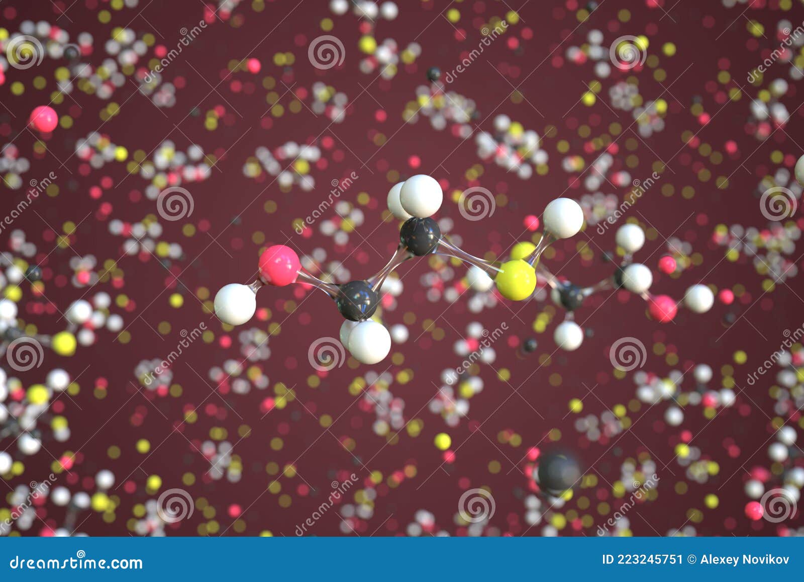 2-mercaptoethanol Molecule, Conceptual Molecular Model. Scientific 3d ...