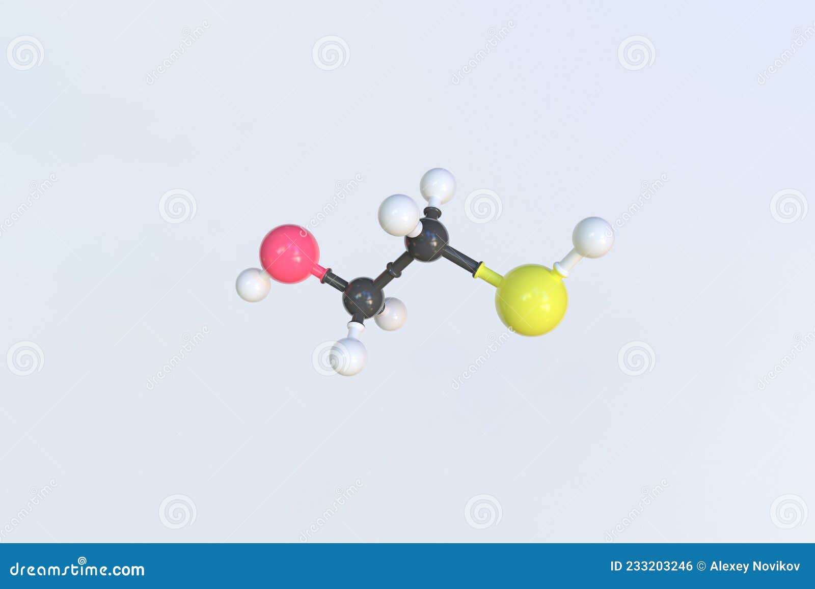 2-mercaptoethanol Molecule, Isolated Molecular Model. 3D Rendering ...