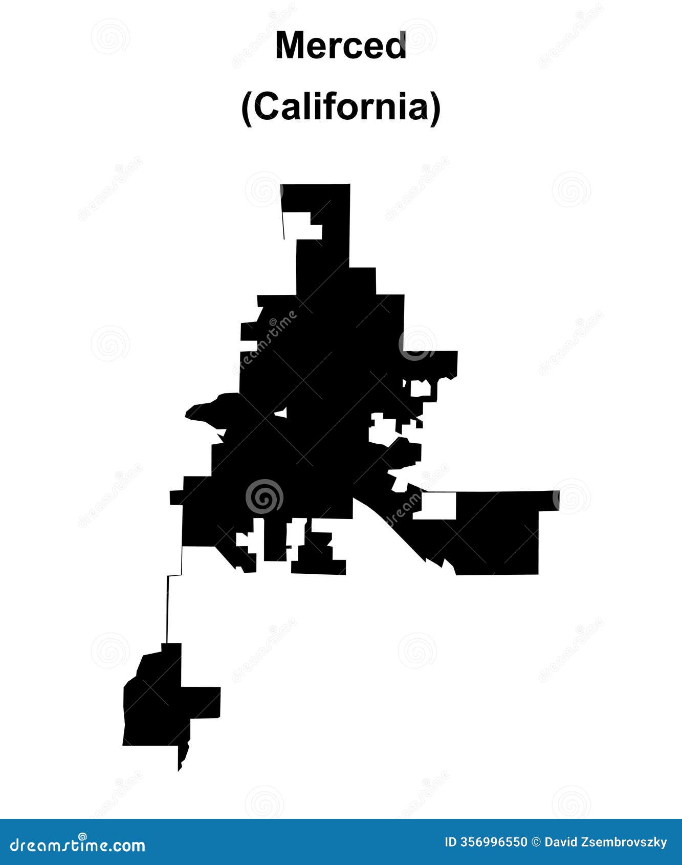 Merced outline map stock illustration. Illustration of merced - 356996550