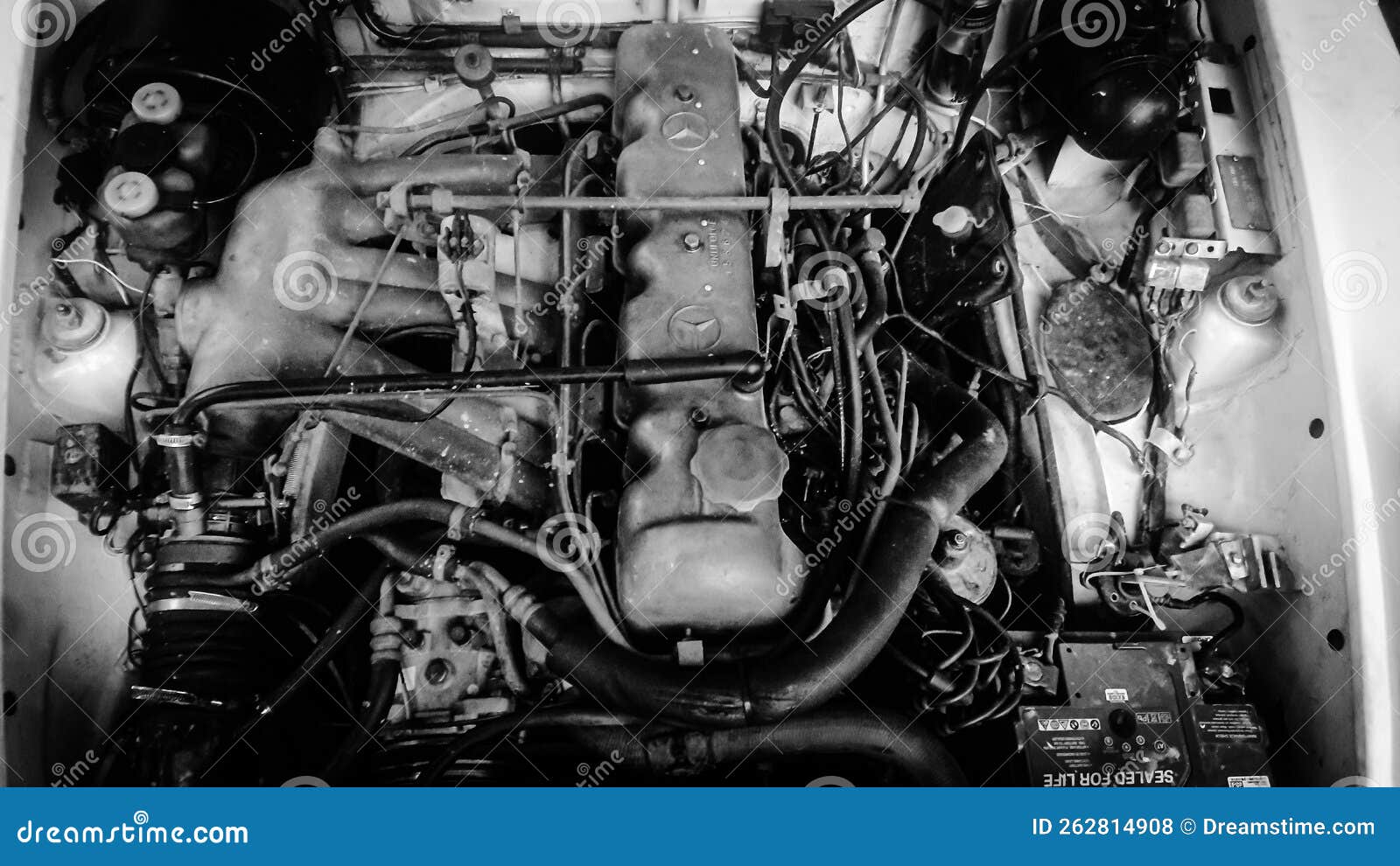 Mercedes Benz engine bay editorial stock photo. Image of wheel - 262814908