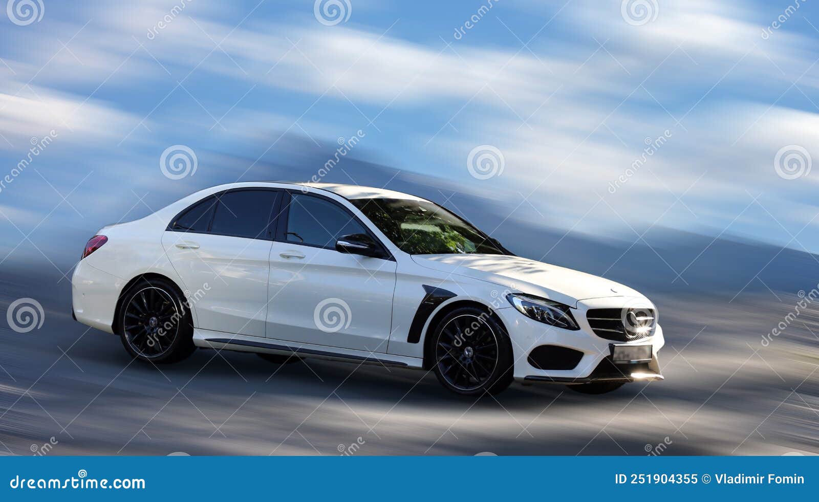 Mercedes Benz white car. stock image. Image of benz - 251904355
