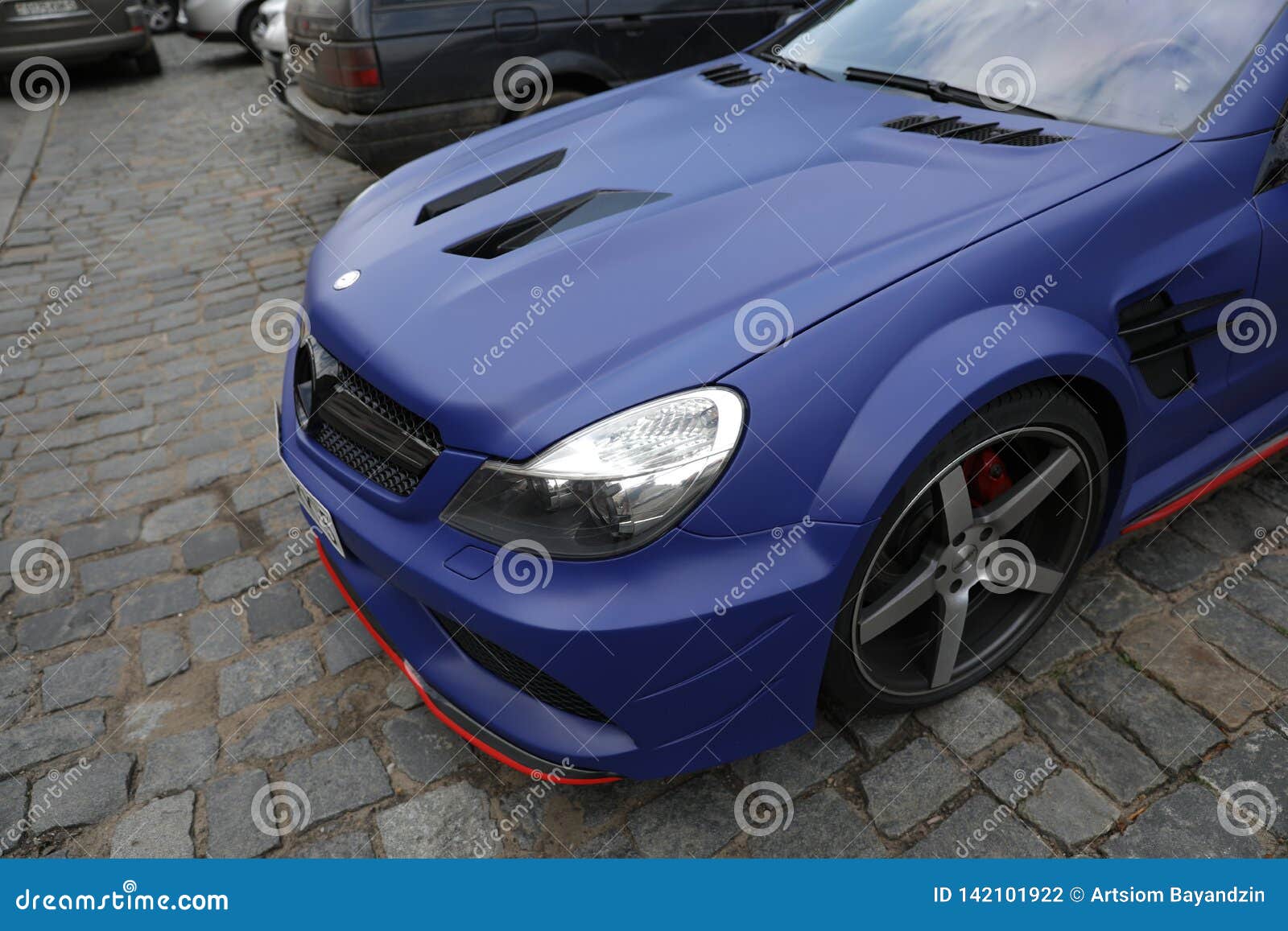 Mercedes E63 Blue editorial photography. Image of mercedes - 142101922