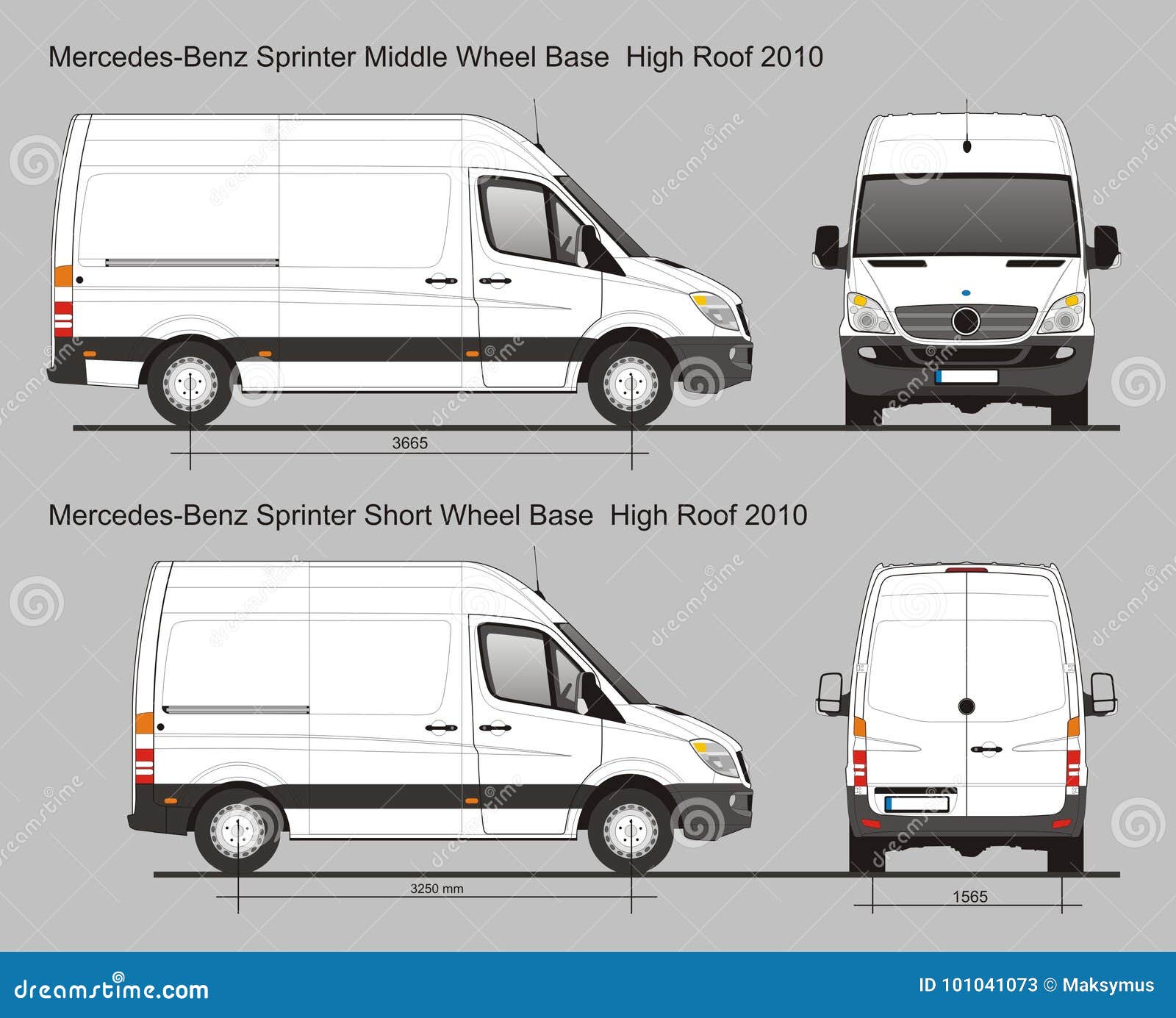 Mercedes Sprinter Van MWB Et SWB Photo stock éditorial - Illustration ...