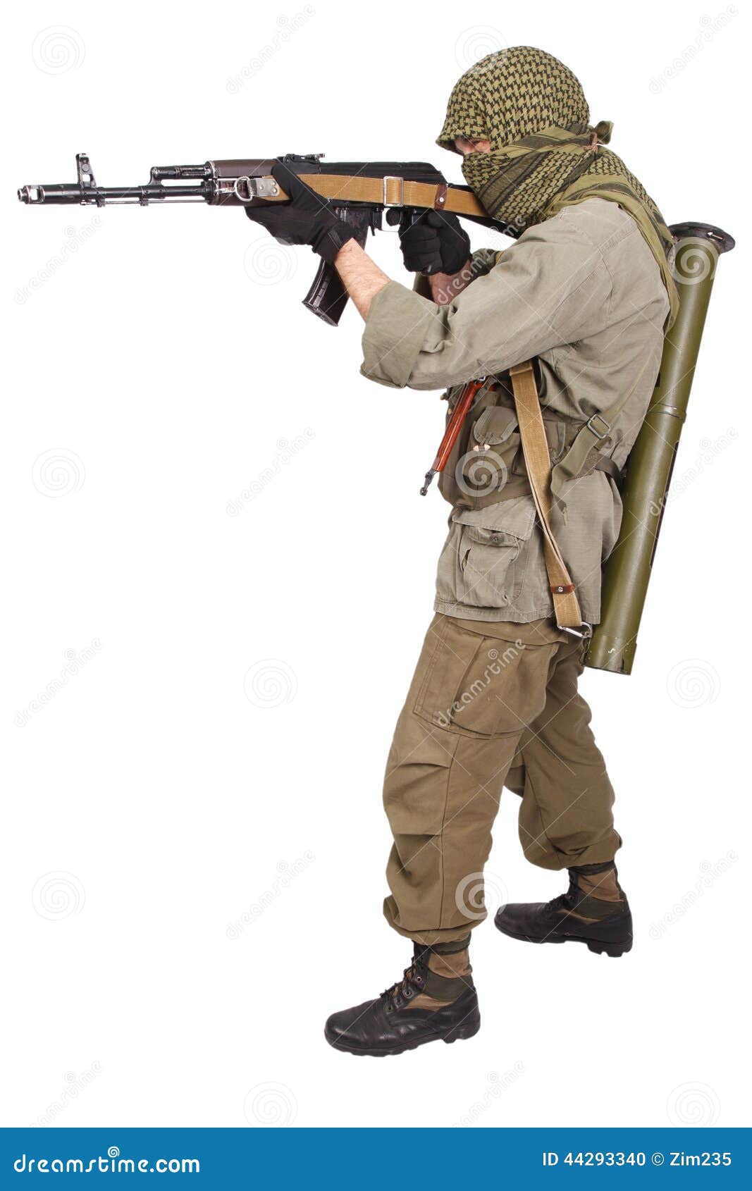 Mercenary with AK 47 stock photo. Image of killer, balaclava - 44293340