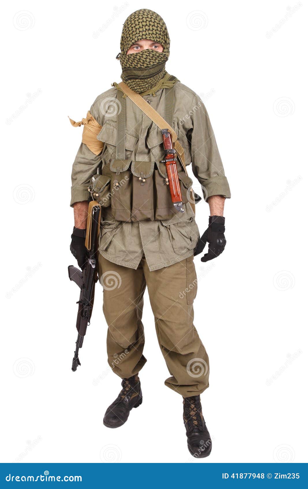 Mercenary with AK 47 stock photo. Image of black, balaclava - 41877948