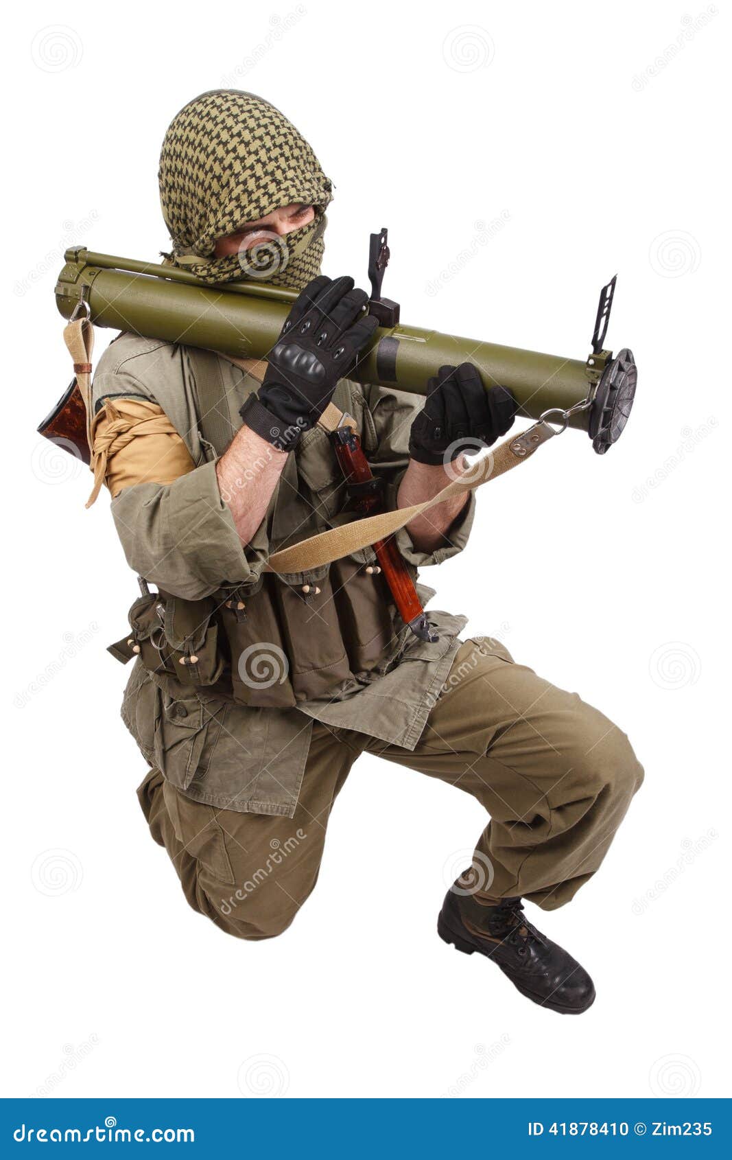 Mercenary With Anti-tank Rocket Launcher - RPG Stock Photo ...