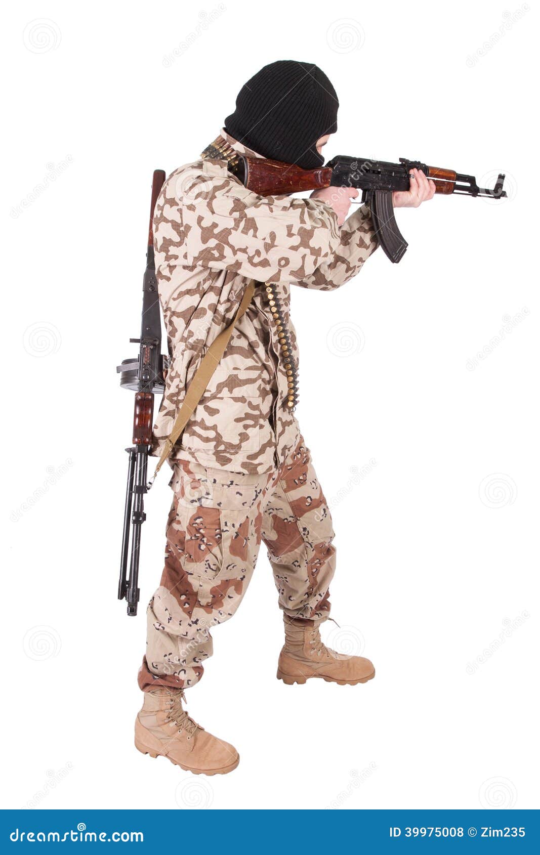 Mercenary with Kalashnikov Rifle Stock Photo - Image of special ...