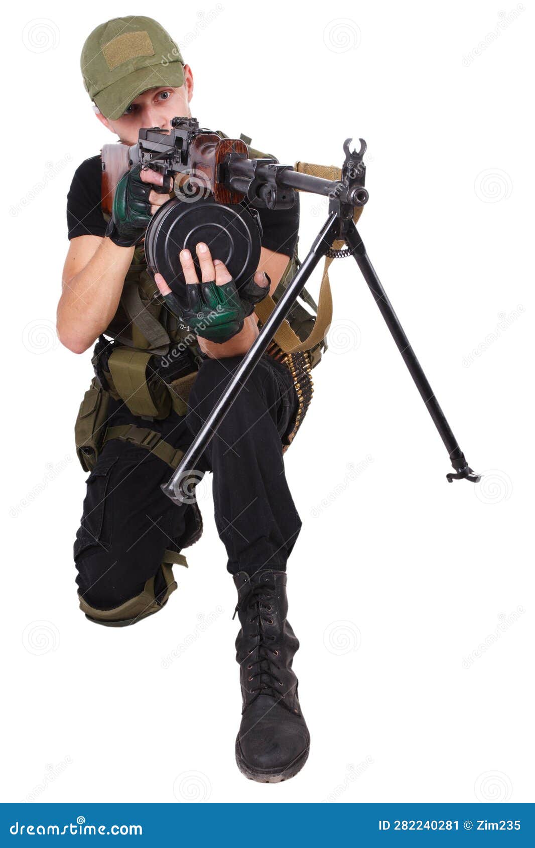 Mercenary Operator with RPD Gun Stock Image - Image of infantry ...
