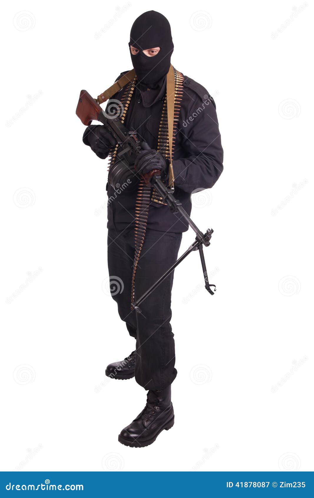 Mercenary with RPD 44 Machine Gun Stock Image - Image of aiming ...