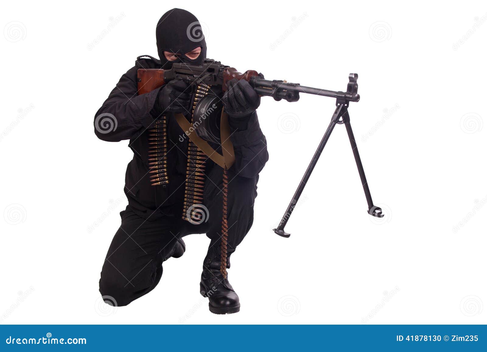 Mercenary with RPD 44 Machine Gun Stock Photo - Image of killer ...