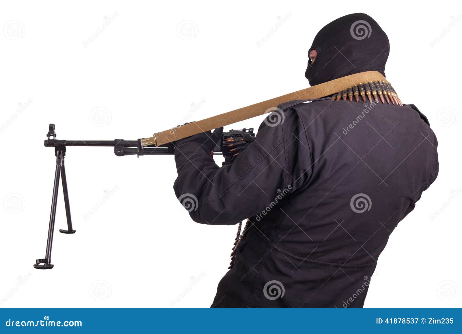 Mercenary with RPD 44 Machine Gun Stock Image - Image of aggression ...