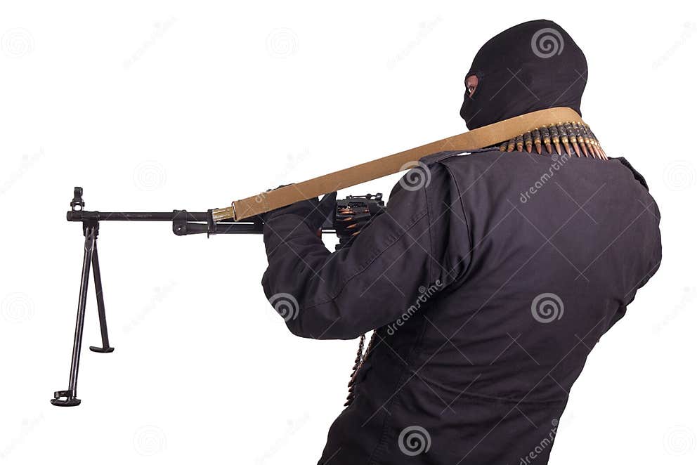 Mercenary with RPD 44 Machine Gun Stock Image - Image of aggression ...
