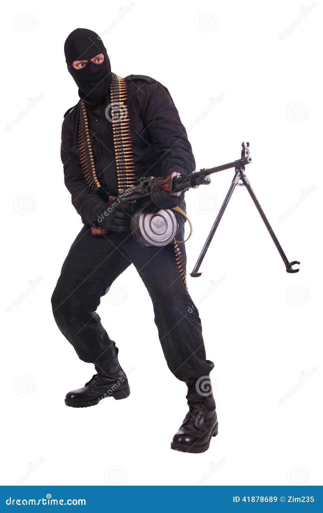 Mercenary with RPD 44 Machine Gun Stock Image - Image of holding ...