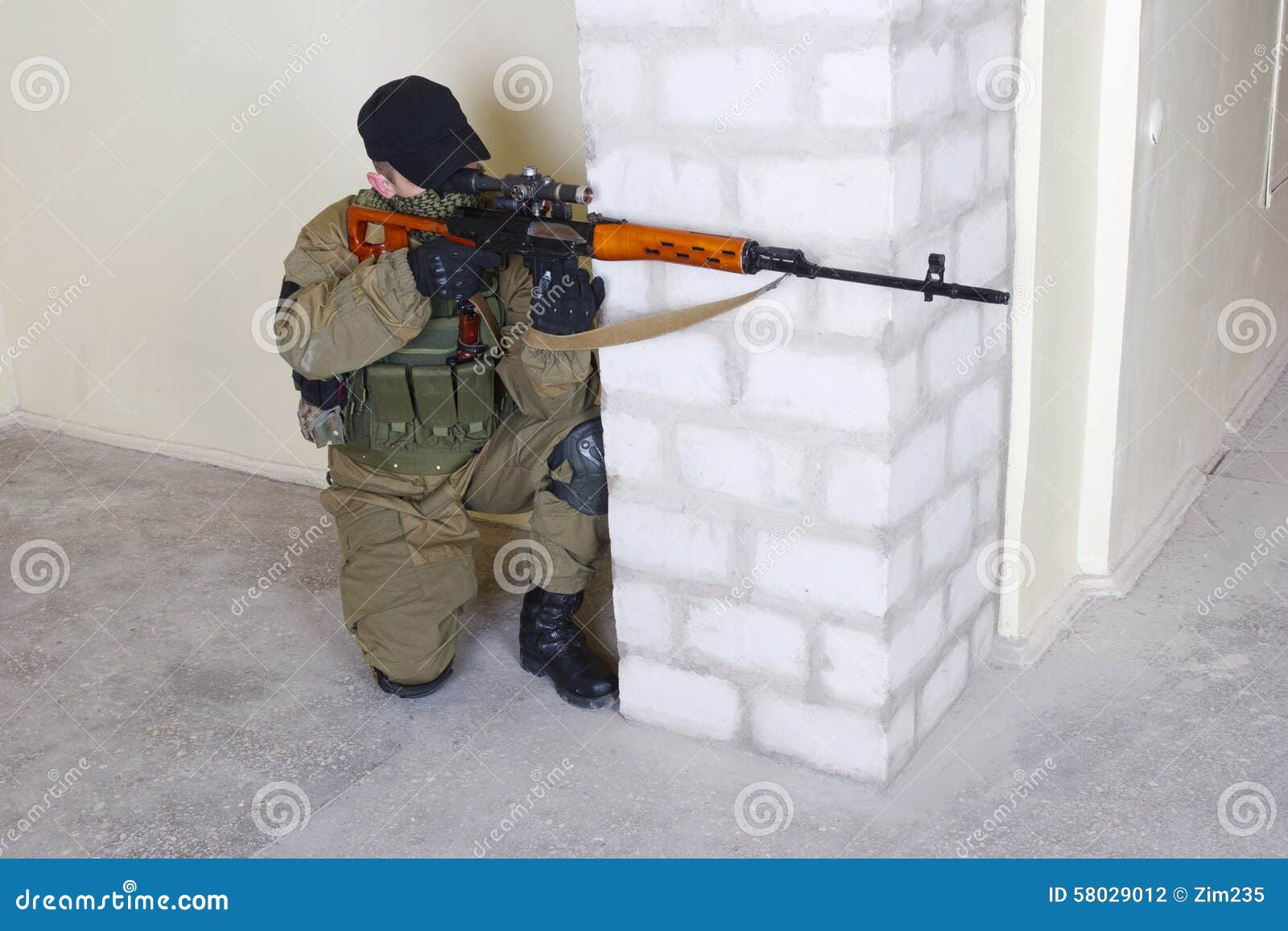Mercenary Sniper With Sniper Rifle Royalty-Free Stock Photo ...