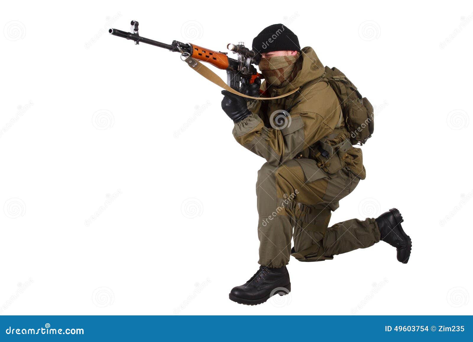 Mercenary Sniper With Sniper Rifle Royalty-Free Stock Photo ...