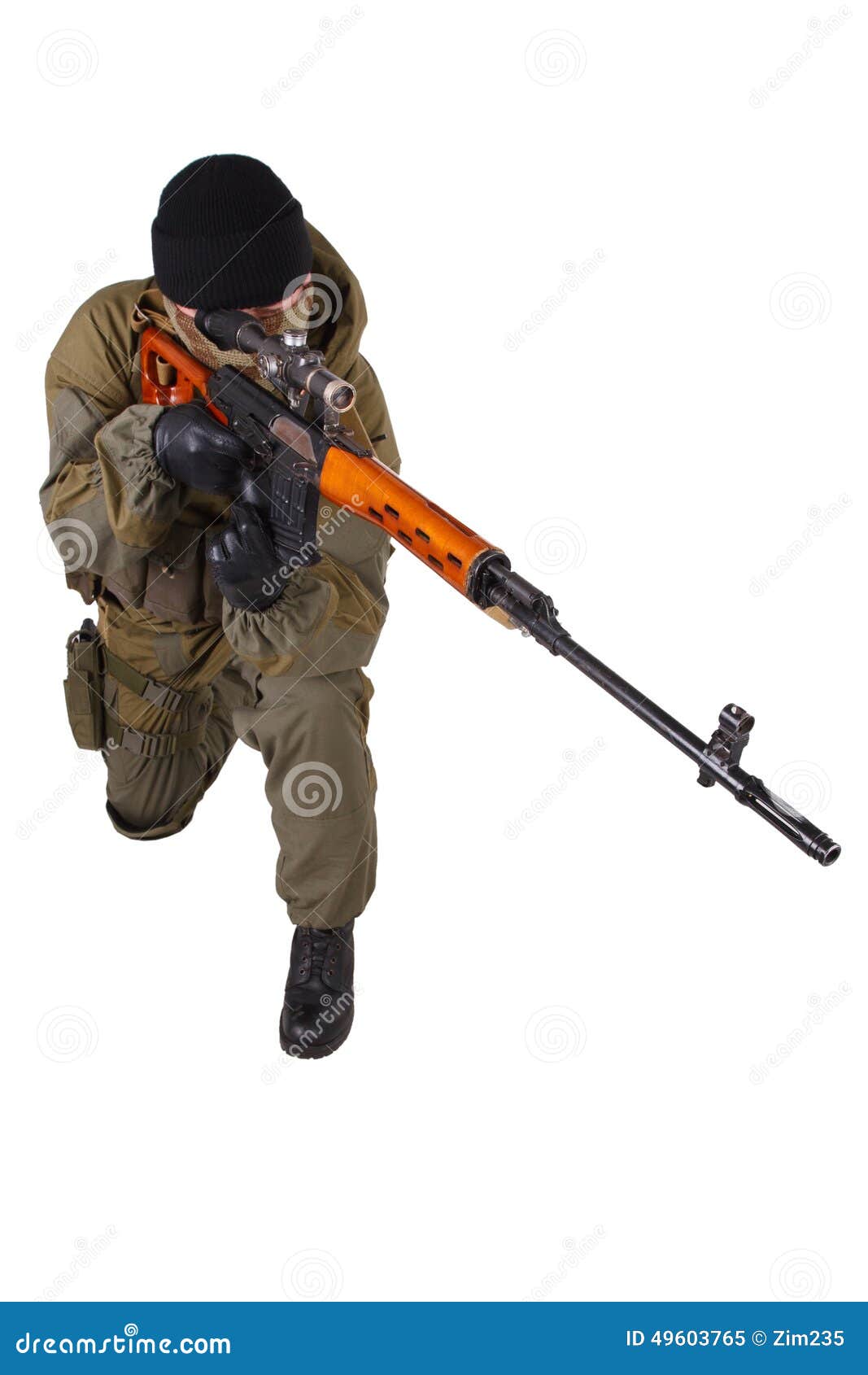 Mercenary Sniper With Sniper Rifle Royalty-Free Stock Photography ...
