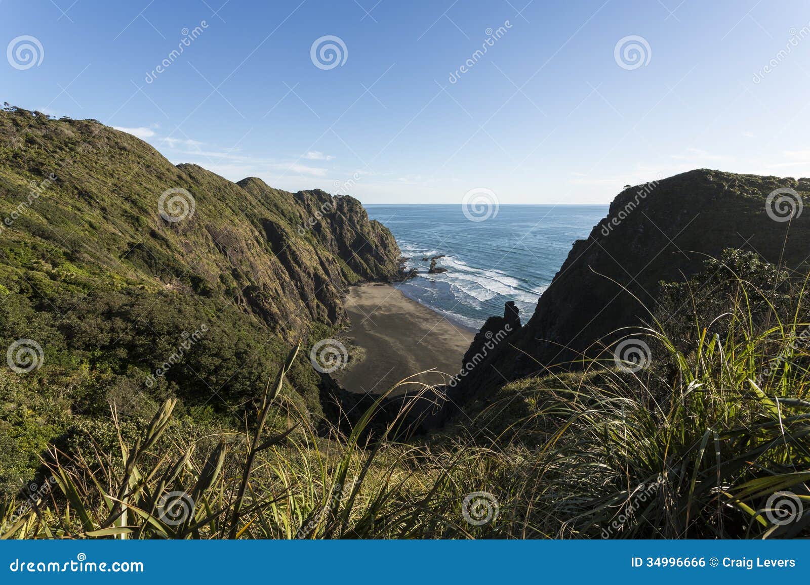 Mercer Bay West Coast Auckland Stock Photo - Image of hike, parklands ...