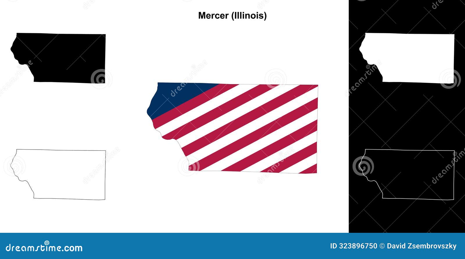 Mercer outline map stock illustration. Illustration of territory ...