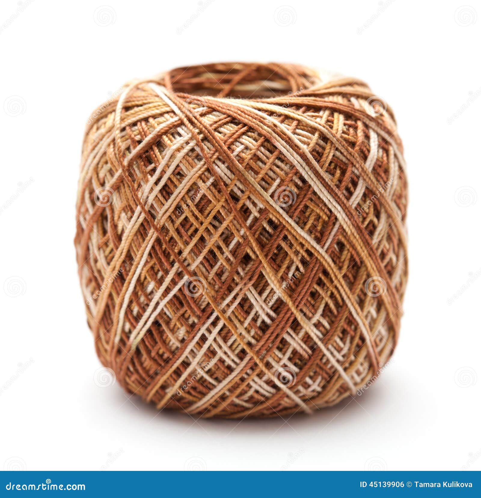 Mercerised Cotton Crochet Yarn Stock Photo - Image of brown, light ...