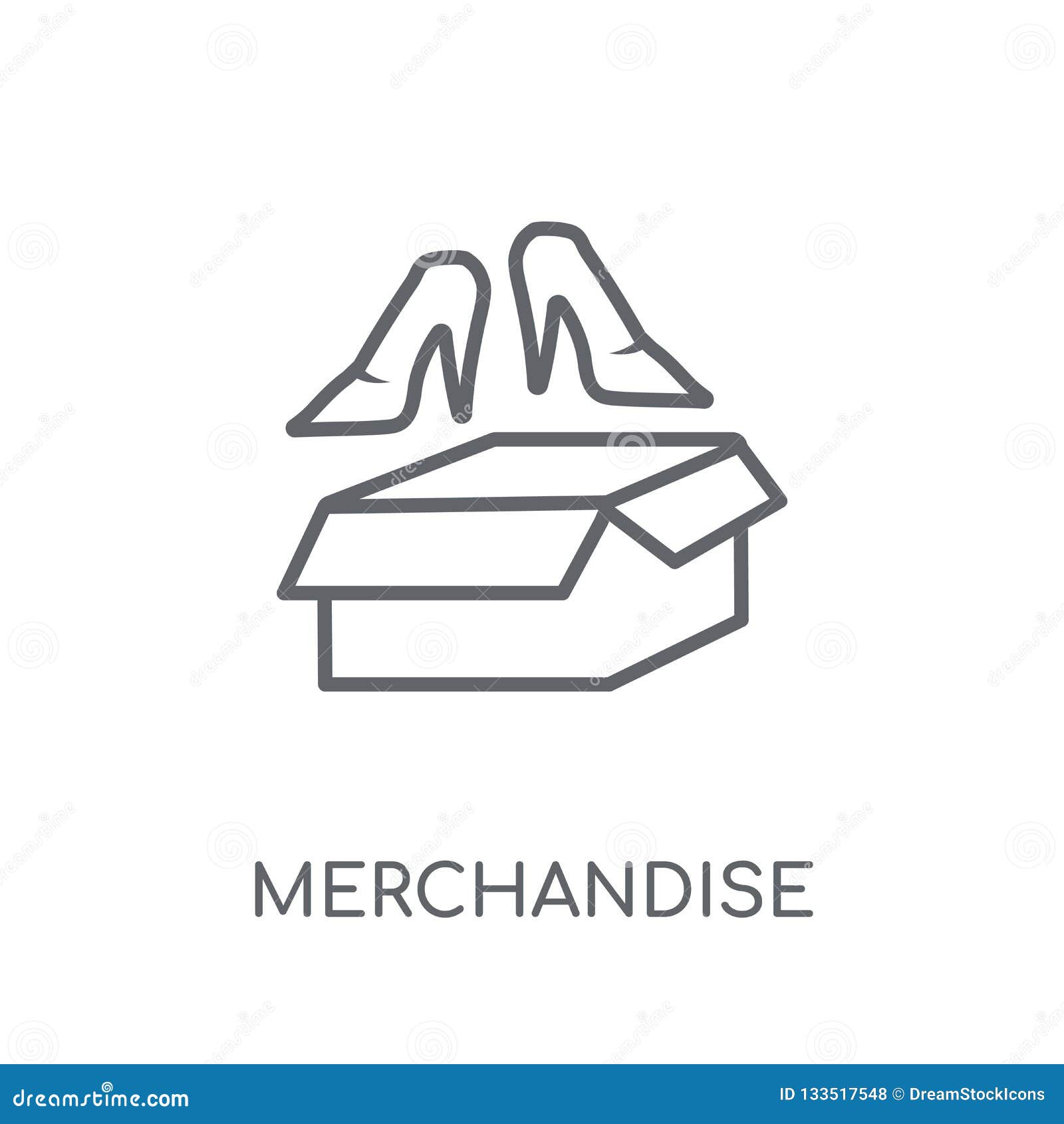 Merchandise Linear Icon. Modern Outline Merchandise Logo Concept Vector ...