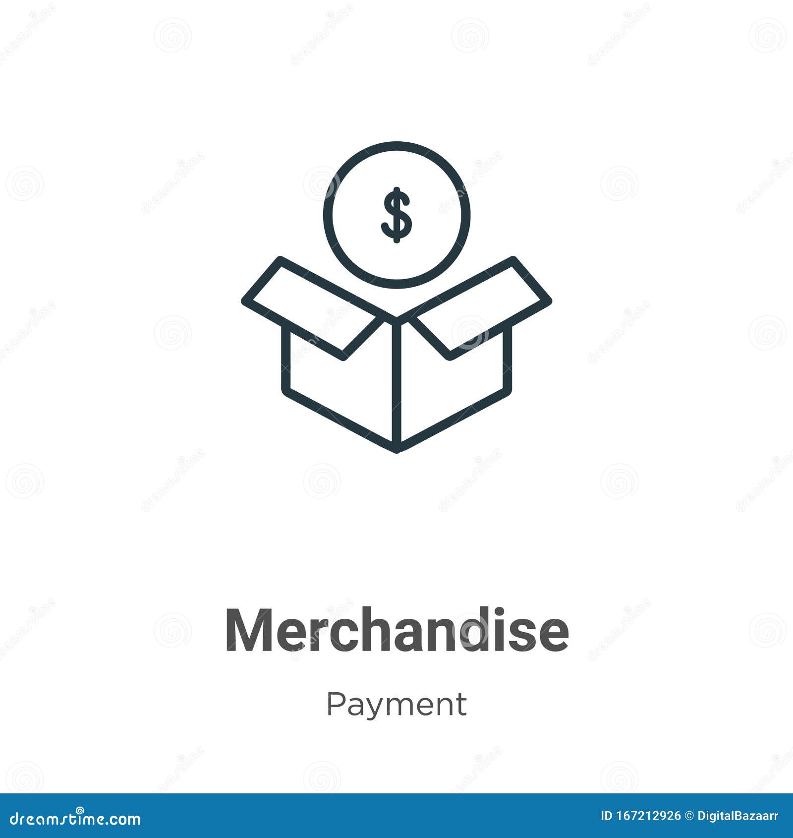 Merchandise Outline Vector Icon. Thin Line Black Merchandise Icon, Flat ...