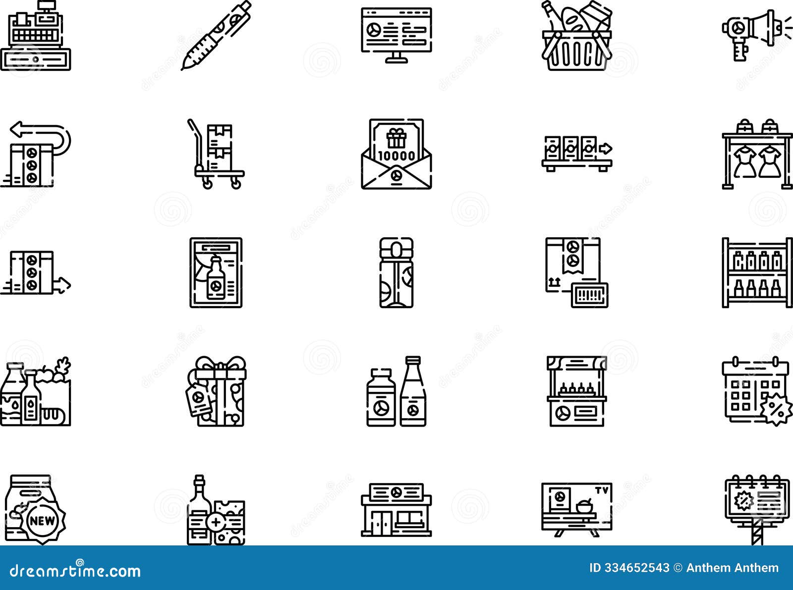 Merchandising Icons Collection is a Vector Illustration with Editable ...