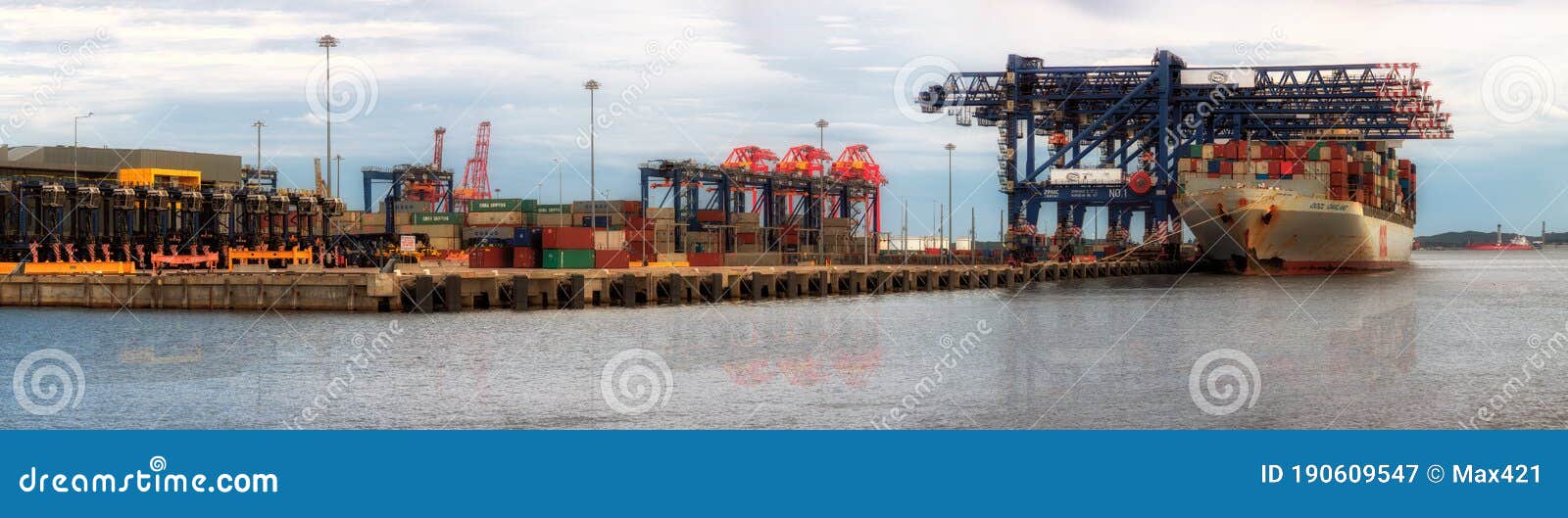 Merchant Container Vessel In Port, Hayes Dock, Port Botsny Editorial ...