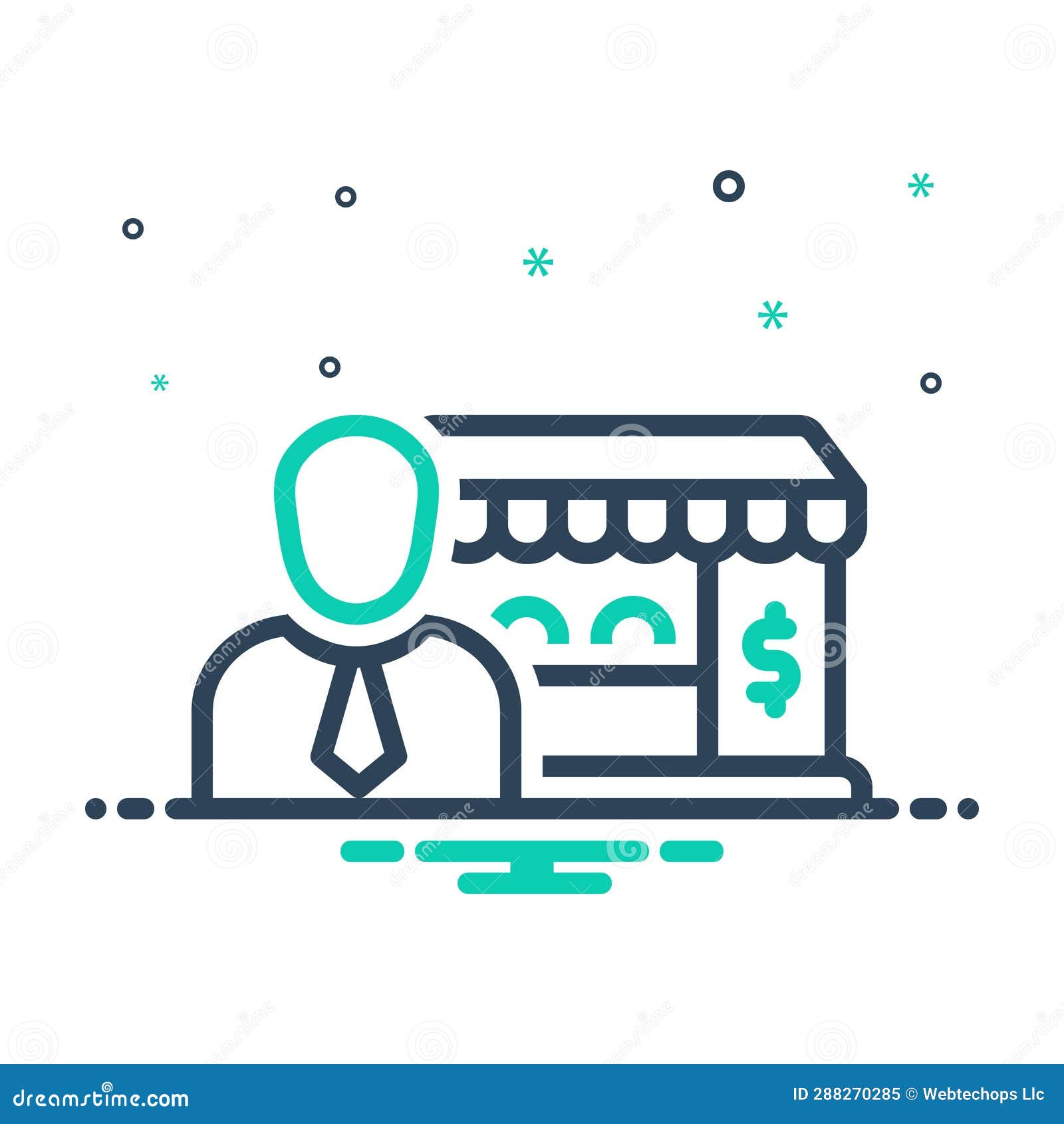 Mix Icon for Merchant, Trader and Shop Stock Vector - Illustration of ...