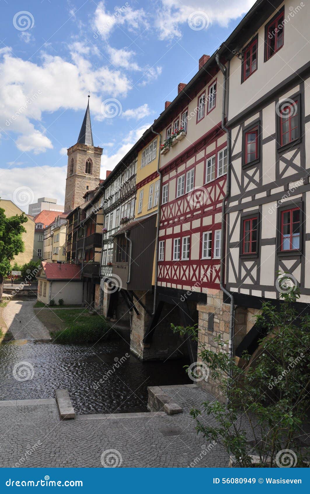 Merchant S Bridge Erfurt with the River Gera Stock Image - Image of ...