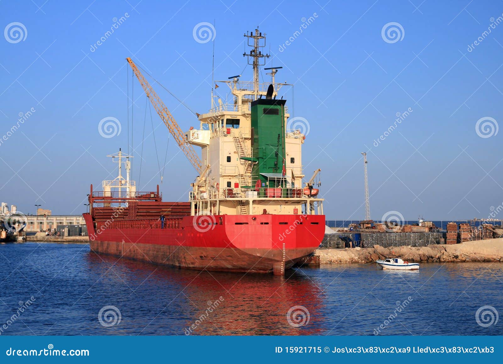 Merchant ship stock image. Image of bulk, breakwater - 15921715