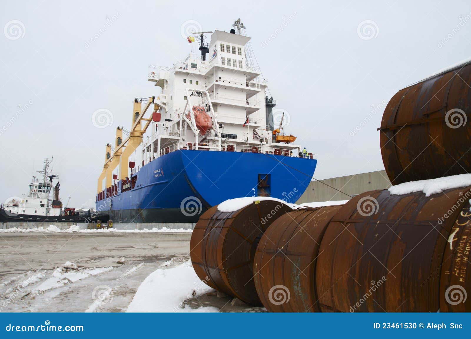 Merchant ship stock photo. Image of shipbuilding, harbour - 23461530