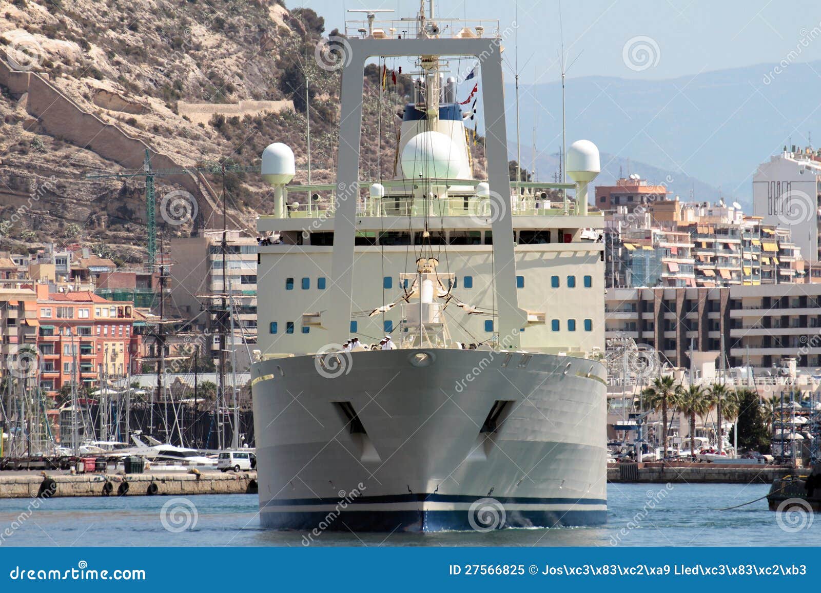 Merchant Ship, Forward View. Stock Image - Image of boat, dock: 27566825