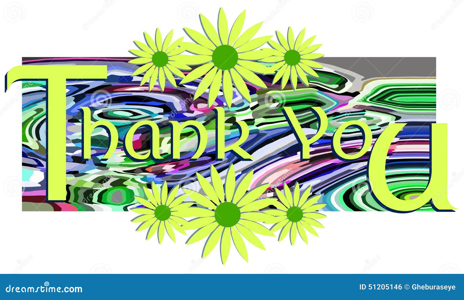 Merci Bannière Avec L'imagination Florale D'isolement Illustration de ...