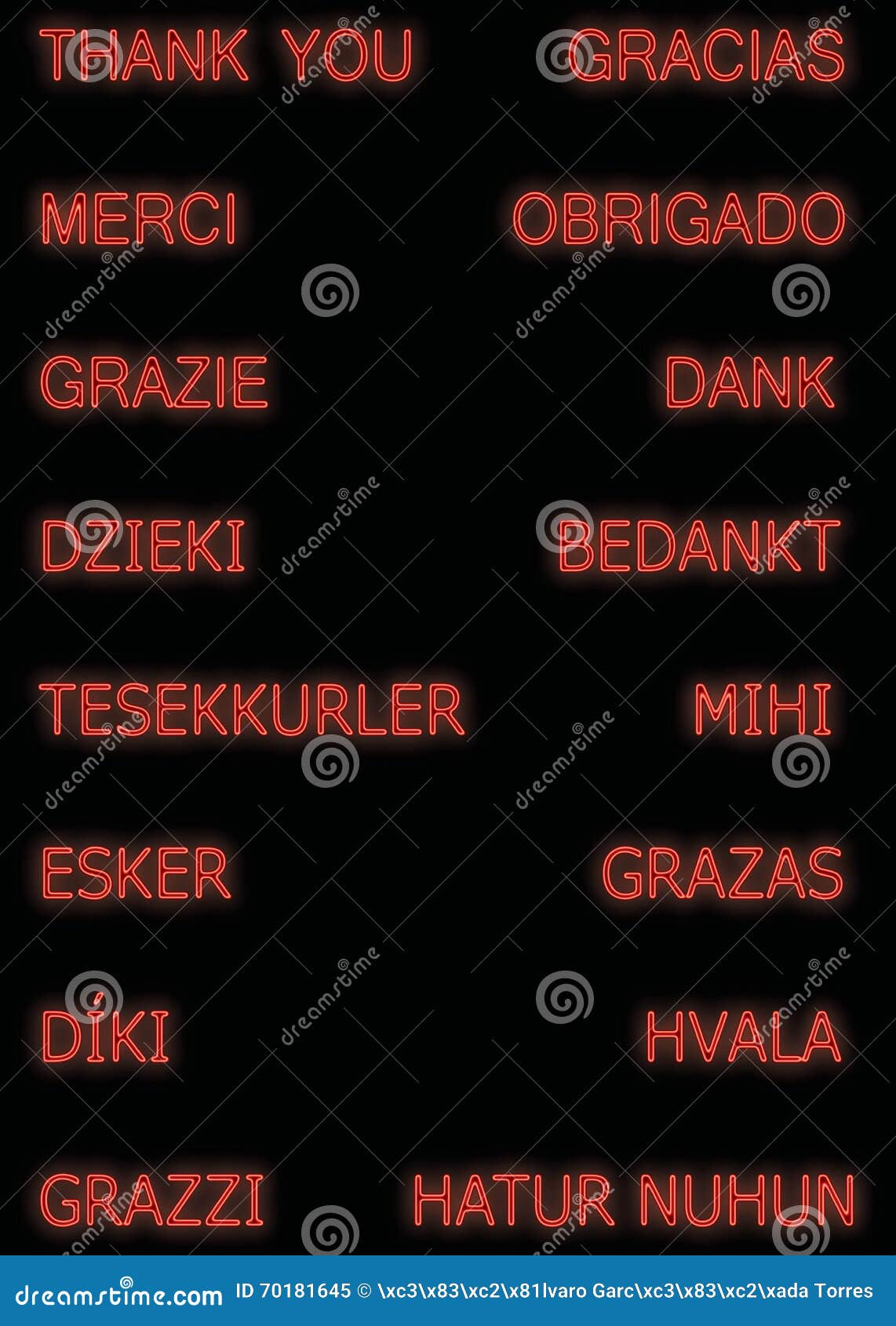 Merci Dans Beaucoup De Langues, Dans La Couleur Orange Image stock ...