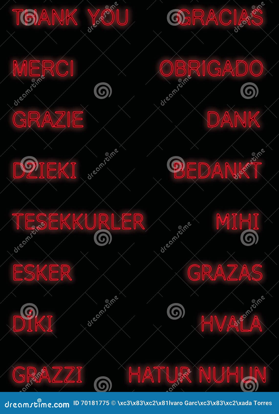 Merci Dans Beaucoup De Langues, Dans La Couleur Rouge Image stock ...