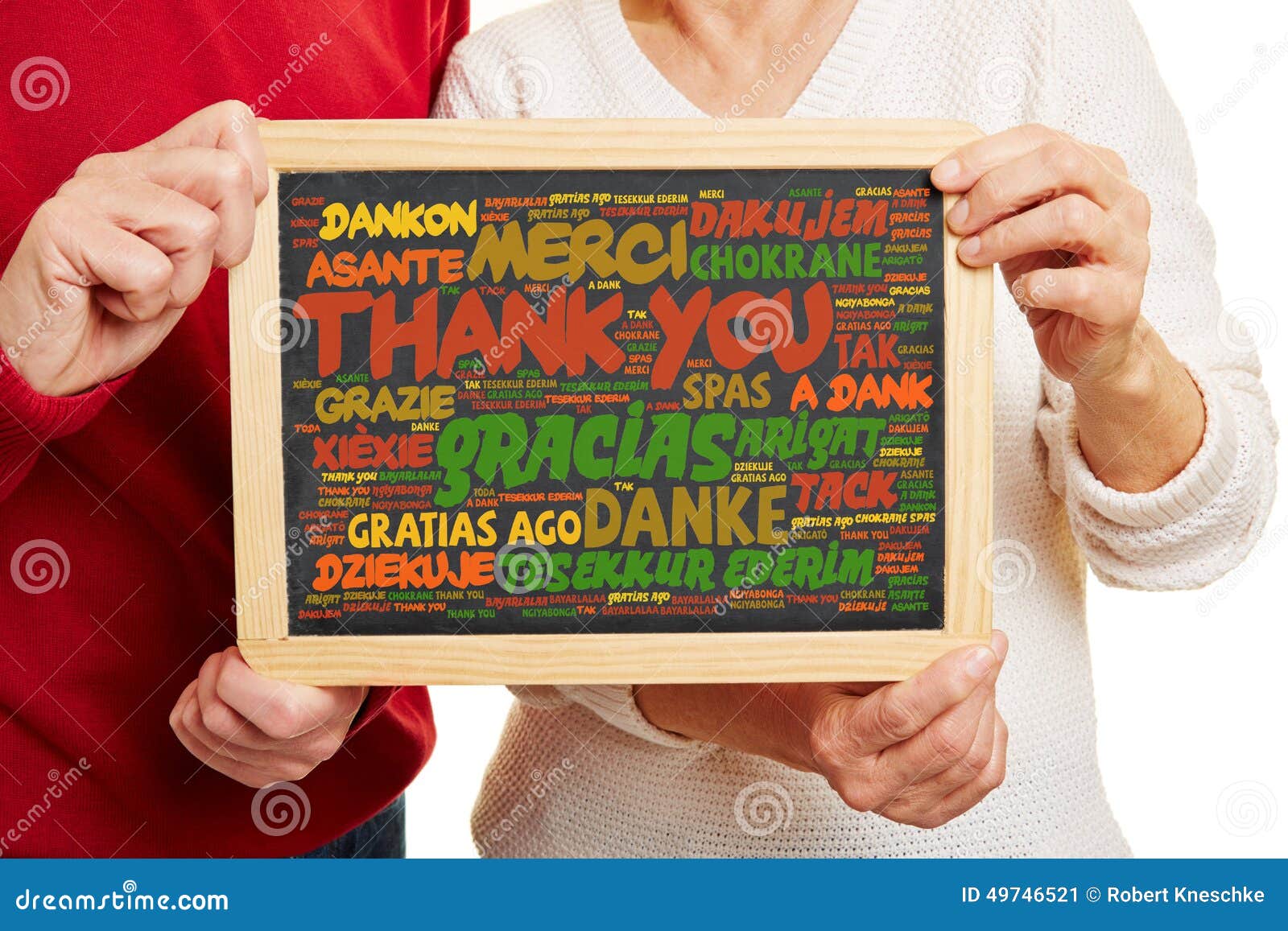 Merci Dans Beaucoup De Langues Sur Le Tableau Noir Image stock - Image ...