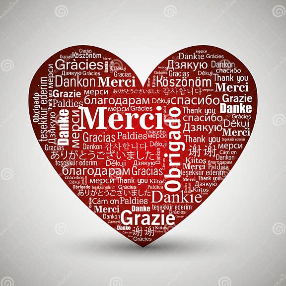 Merci Dans La Conception Différente De Langues Illustration Stock ...
