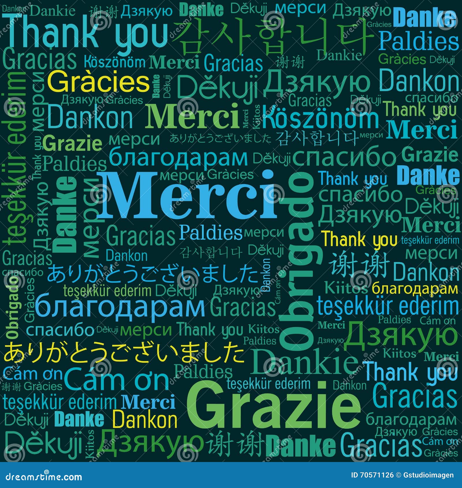 Merci Dans La Conception Différente De Langues Illustration Stock ...