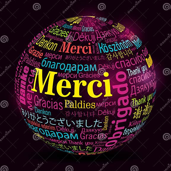 Merci Dans La Conception Différente De Langues Illustration Stock ...