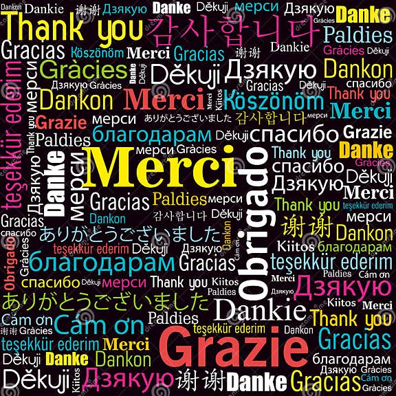 Merci Dans La Conception Différente De Langues Illustration Stock ...
