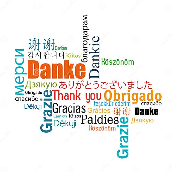 Merci Dans La Conception Différente De Langues Illustration Stock ...
