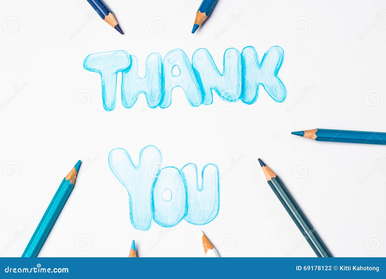 Merci Dessin De ` Par Des Crayons De Couleur Illustration Stock ...