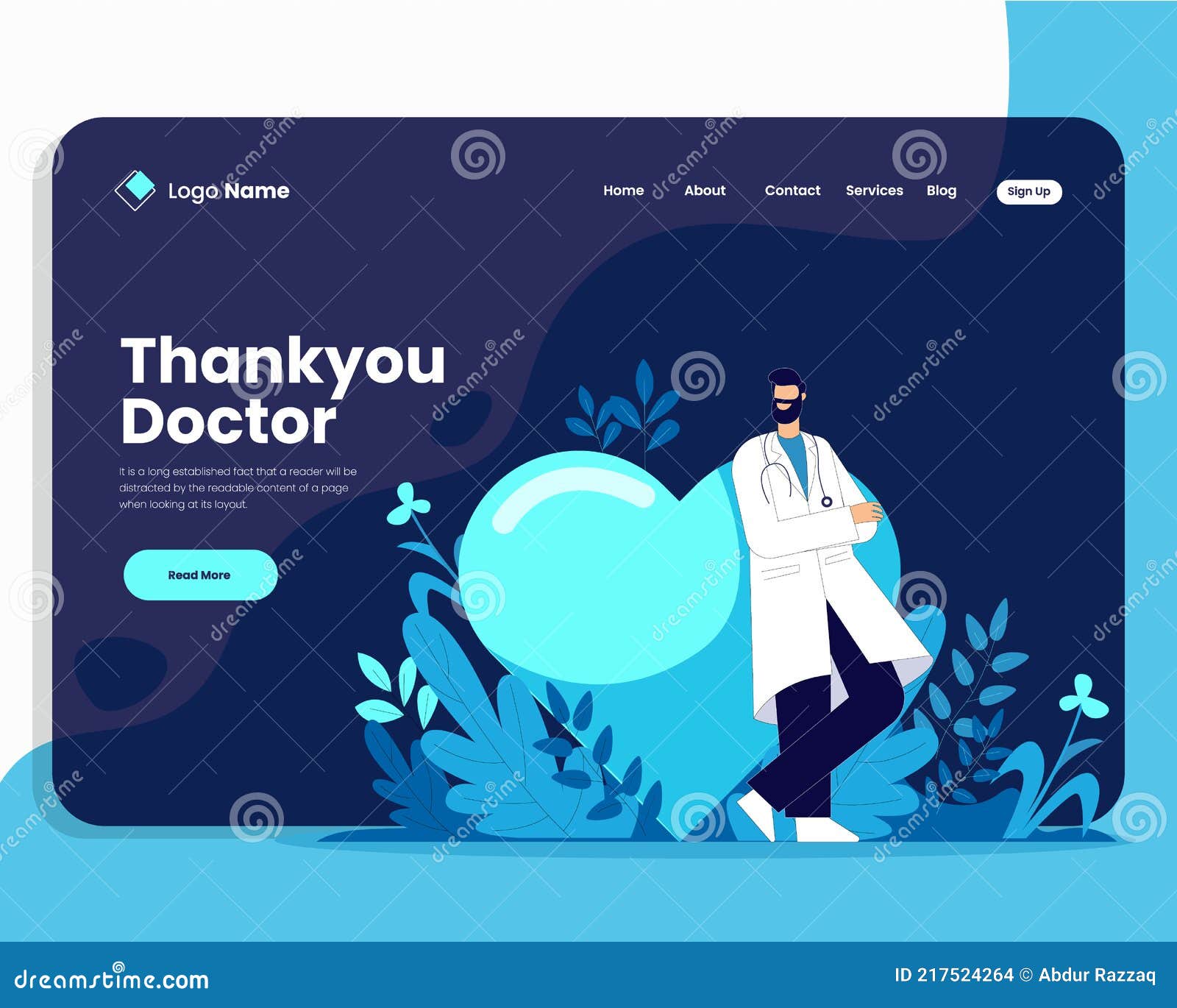 Merci Docteur Vector Illustration Concept Merci Docteur Landing Page ...