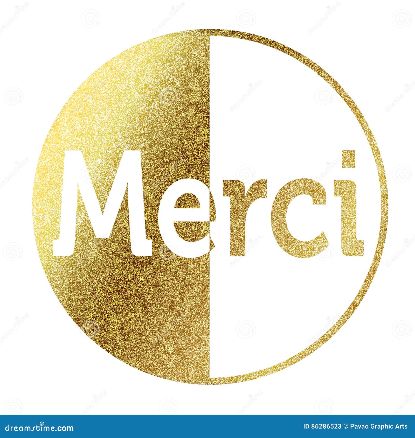 Merci en de oro ilustración del vector. Ilustración de francés - 86286523