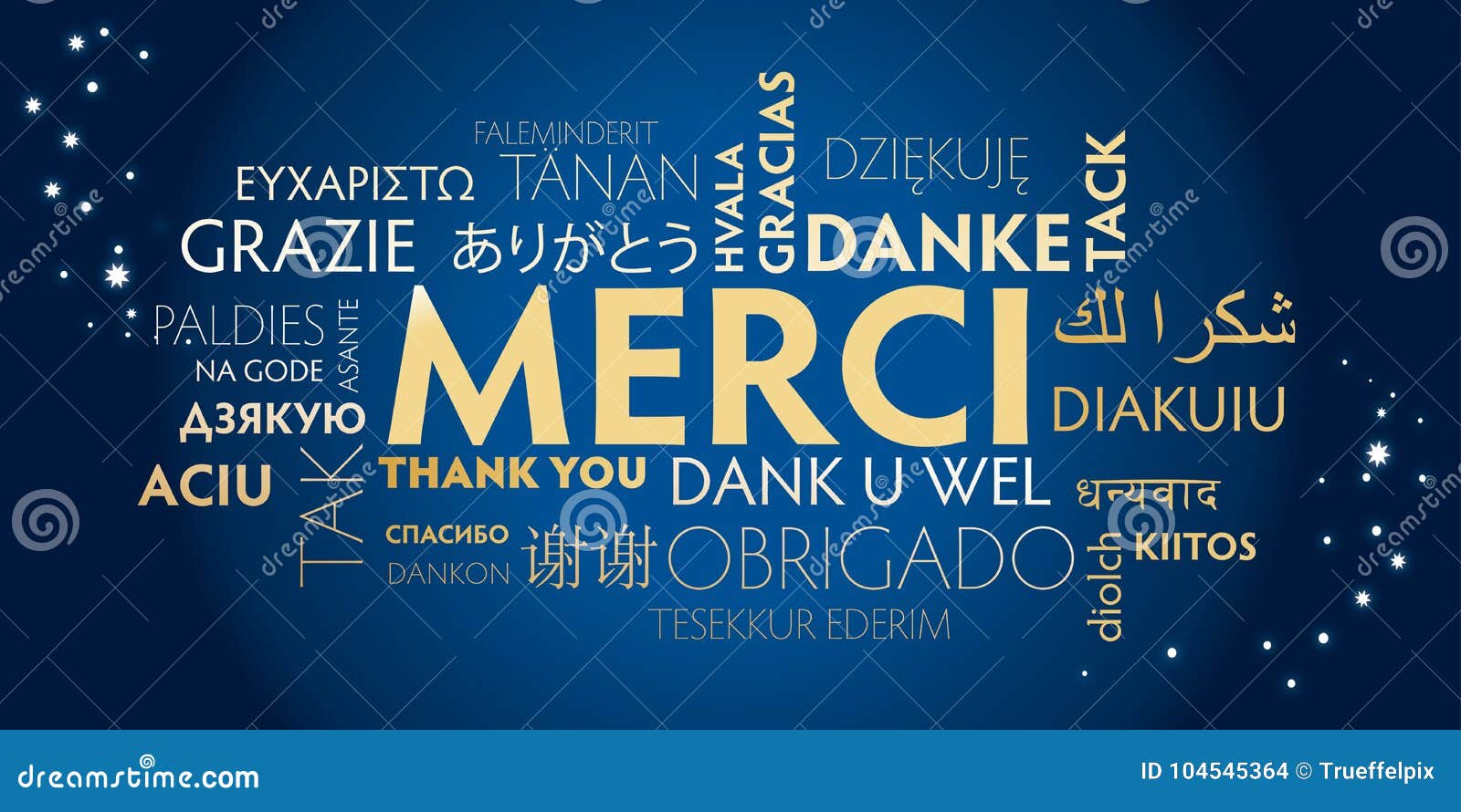 Merci - Grazie in Lingue Francesi E Molte Altre Illustrazione di Stock ...