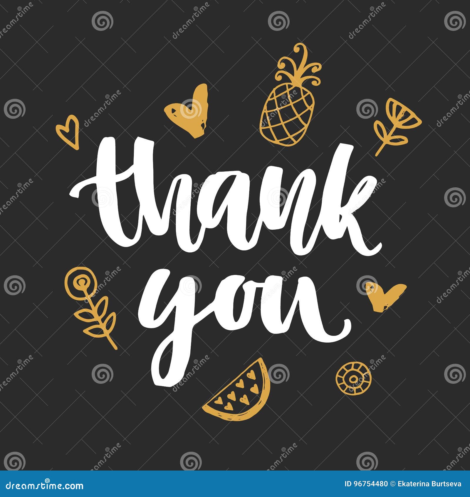 Merci lettrage manuscrit illustration de vecteur. Illustration du signe ...