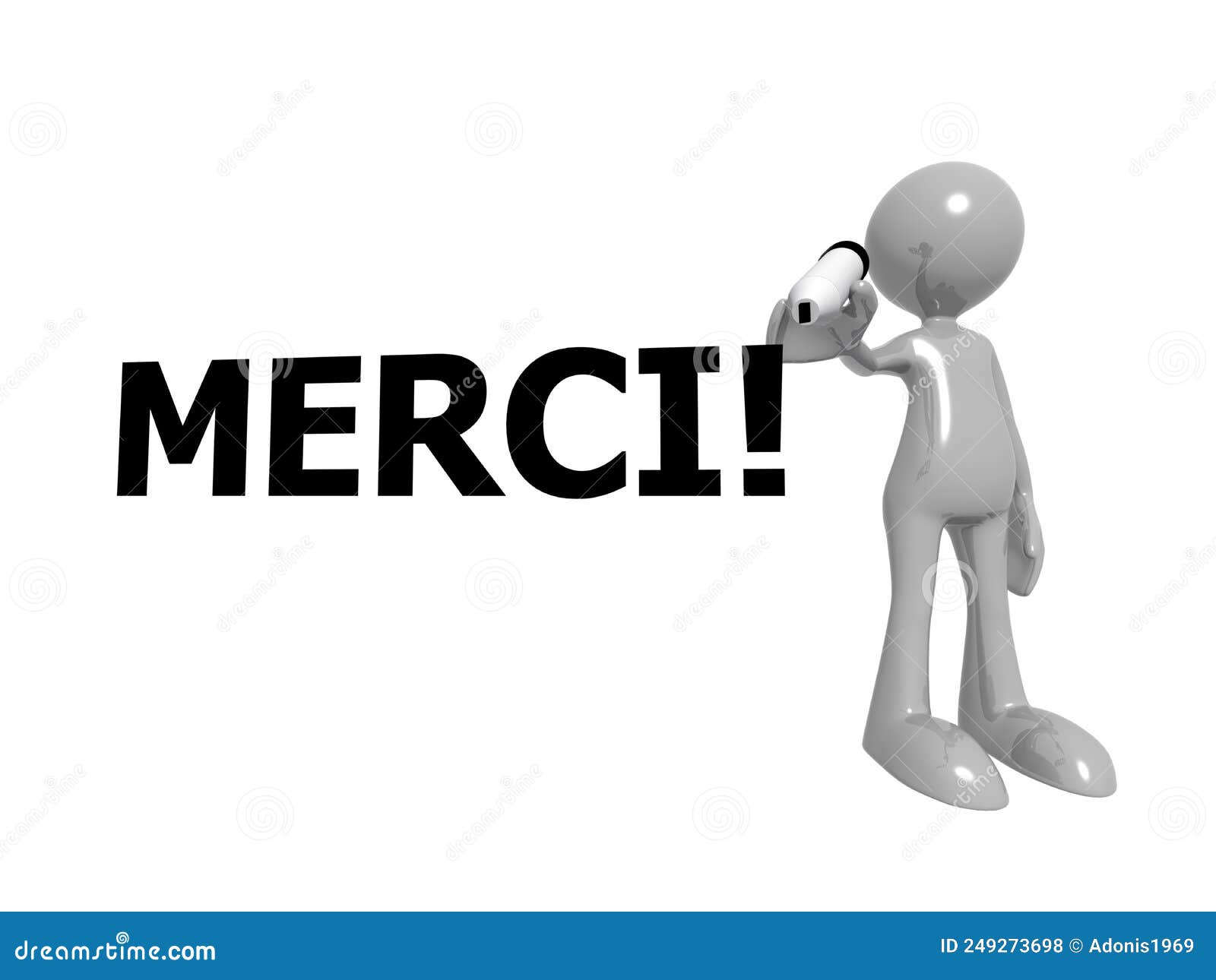 Merci with man on white stock illustration. Illustration of greek ...