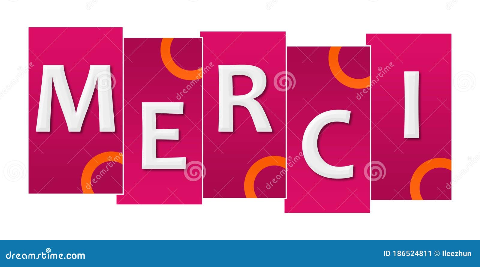 Merci Pink Orange Stripes Rings Stock Illustration - Illustration of ...